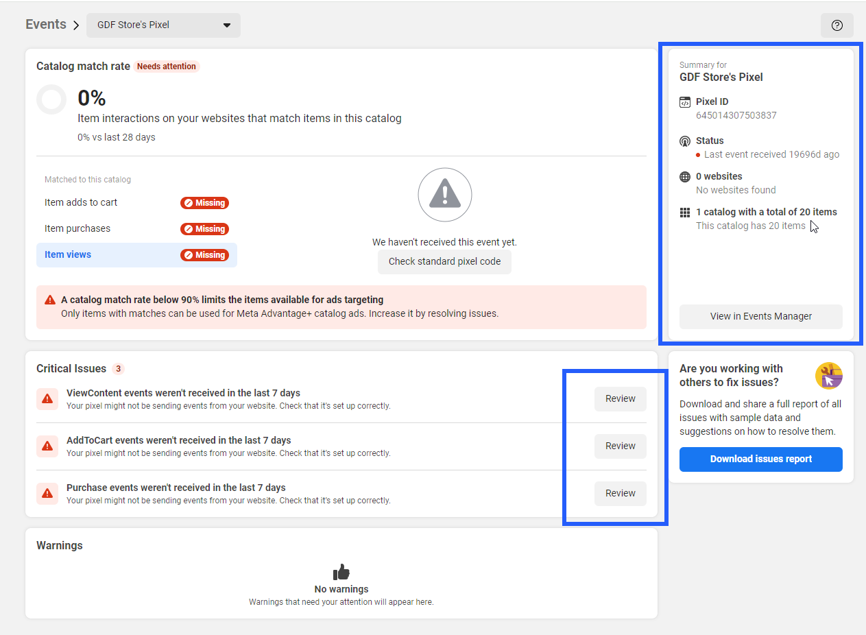 Feed: Facebook - Common issues, errors, and warnings in Commerce Manager – GoDataFeed Help Center