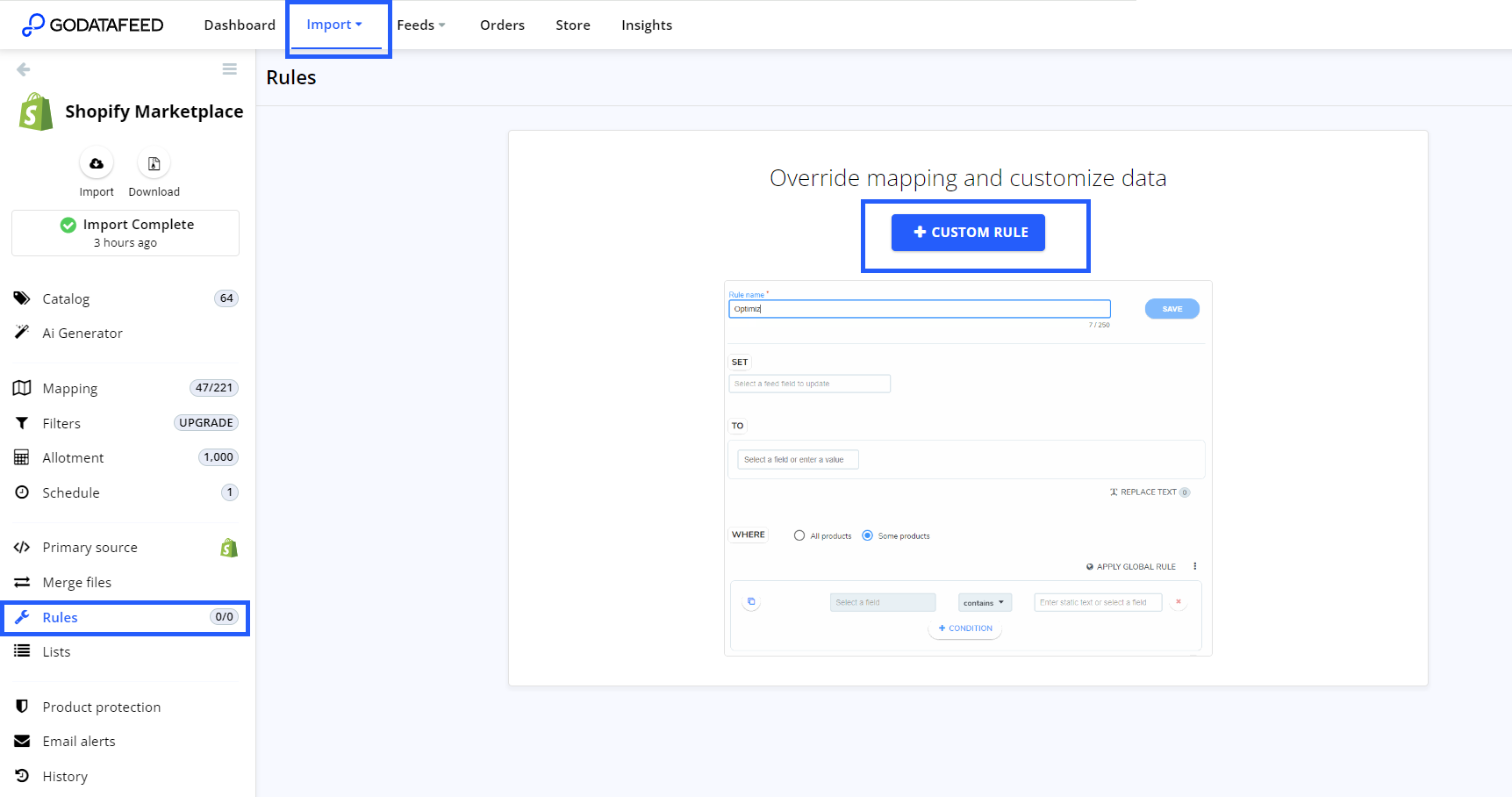 Import Rules – GoDataFeed Help Center