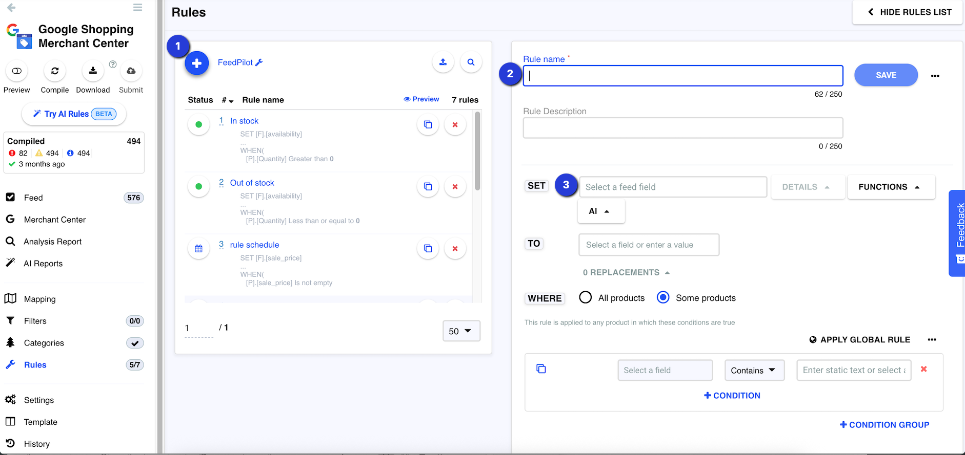Feed: Google - How to create a rule to map your product details in GMC – GoDataFeed Help Center